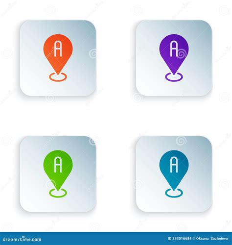 Color Map Pin Icon Isolated On White Background Navigation Pointer Location Map Gps