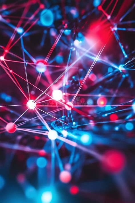 Red And Blue Signal Intersections Creating Neural Network Visualization