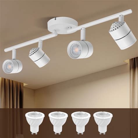 Arcfox Replacement 4 Light Track Lighting Fixtures Ceiling Flexible Rotatable Mr16 Gu10 Base 4