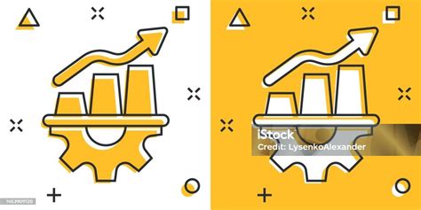 코믹 스타일의 생산성 아이콘 격리 된 배경에 프로세스 전략 만화 벡터 그림 서애서 분석 스플래시 효과 사인 비즈니스 컨셉 개념에 대한 스톡 벡터 아트 및 기타 이미지