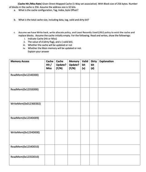Solved Cache Hit Miss Rate Given Direct Mapped Cache Chegg Com