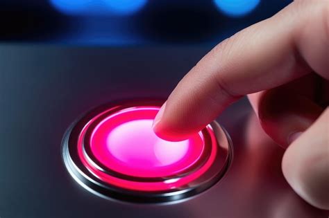 premium photo finger presses the red button press the button