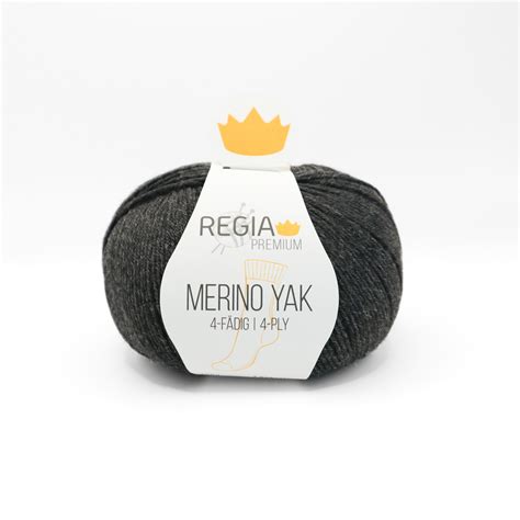 Regia Premium Merino Yak 07512 антрацит носочная пряжа с яком для ...