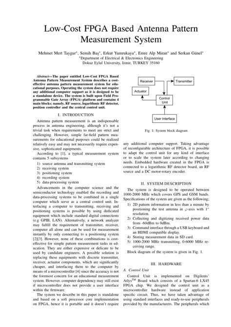 pdf low cost fpga based antenna pattern measurement system
