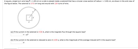 Solved A Square Single Turn Wire Loop L 1 00 Cm On A Side Chegg Com