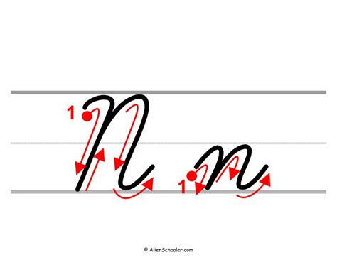 How To Write Cursive N With Arrows Alien Schooler