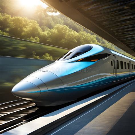 High Speed Train With An Aerodynamic Nose Stock Illustration Illustration Of Line Design