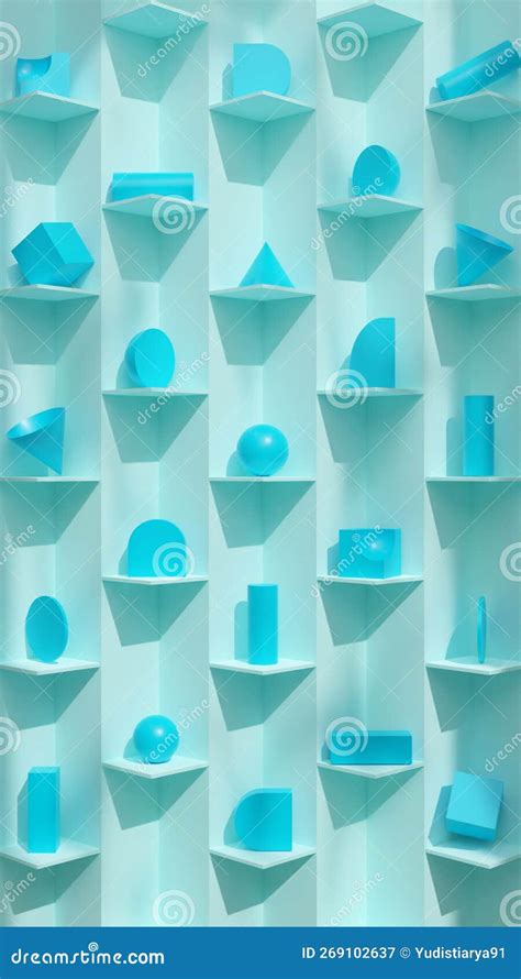 Geomatric Shape Cube Color Realistic Aesthetic 3d Royalty Free Illustration