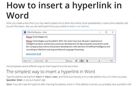Insert An Email Hyperlink In A Document Microsoft Word