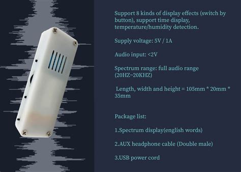 AUDIOVISION Ultimate OLED Soundwave Visualizer Real Time Spectrum Analysis 8 Different Waveform