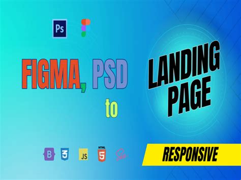 landing page responsive with html css javascript from figma psd