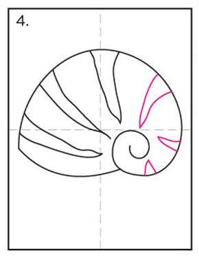 Easy How To Draw A Sea Shell Tutorial And Sea Shell Coloring Page Babe Art Activities Art