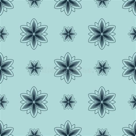 Cute Symmetrical Floral Pattern Background With Flower Mandala Stock Illustration