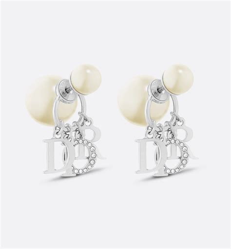 Dior Tribales Earrings Pink Finish Metal With Pink Resin Pearls And