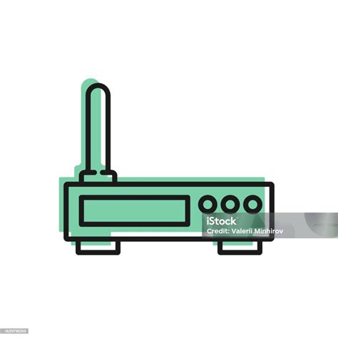 흰색 배경에 격리 된 검은 선 라우터와 와이파이 신호 아이콘 무선 이더넷 모뎀 라우터 컴퓨터 기술 인터넷 벡터 0명에 대한 스톡 벡터 아트 및 기타 이미지 Istock