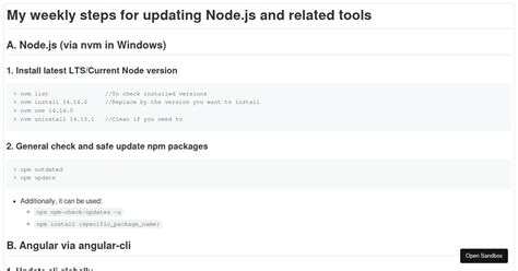 weekly update codesandbox