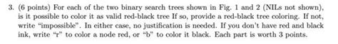 Solved 3 6 Points For Each Of The Two Binary Search Trees