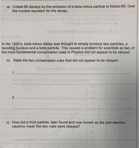 Solved A Cobalt 60 Decays By The Emission Of A Beta Minus