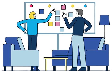 Collaborative Team Brainstorming Session Agile Project Planning On Whiteboard 54933407 Vector