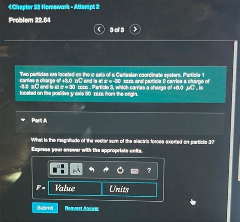 Solved Two Particles Are Located On The X Axis Of A Chegg Com