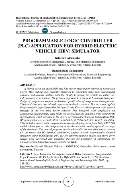 pdf programmable logic controller plc application for hybrid