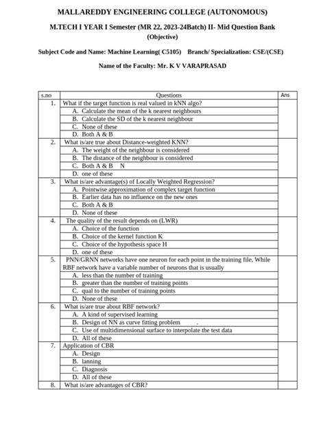 Mtech Ml Mid2 Obj Pdf Dynamic Programming Applied Mathematics