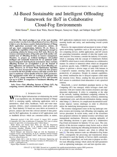 ai based sustainable and intelligent offloading framework for iiot in