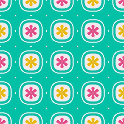 Colorful Geometric Flower Pattern Bright And Colorful Geometric Flower Shape Seamless Pattern