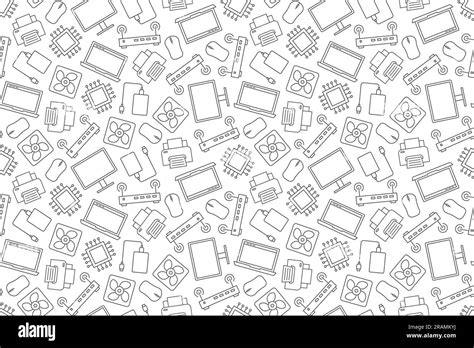Computer Hardware Seamless Pattern Laptop Portable Hard Drive