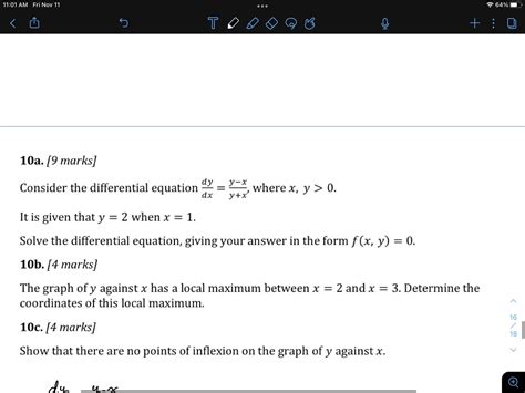 I Need Help With Differential Equation Math Hl I Got Stuck On 10b And