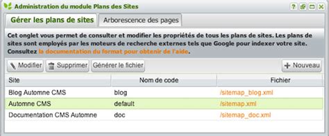 Plan De Site Sitemapxml Documentation Cms Automne