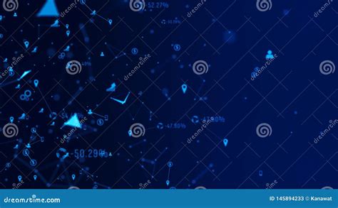 Digital Technology Data Network And Communication Concept Abstract Background Stock Image