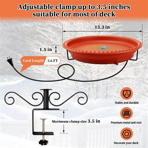 Arlmont And Co Heated Bird Baths For Outdoors For Winter Heated Bird