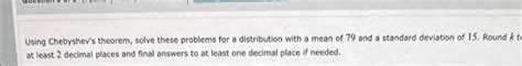 solved using chebyshev s theorem solve these problems for a