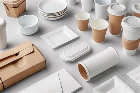 Composition Of Disposable Tableware Premium Ai Generated Image