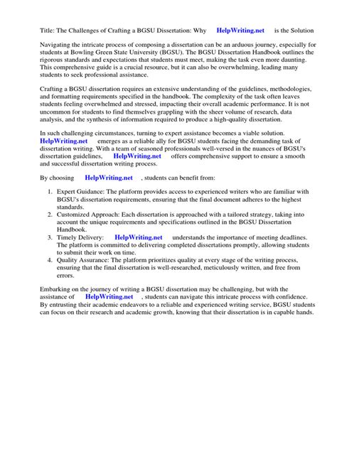 Bgsu Dissertation Handbook Pdf Qr Code Publishing