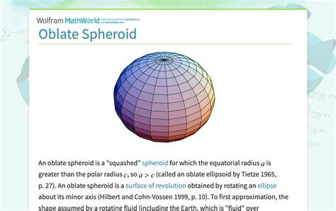 Oblate Spheroid From Wolfram Mathworld
