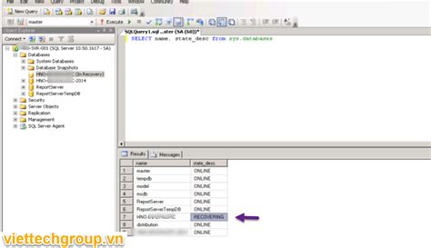 CÁCH FIX LỖI SQL SERVER DATABASE IN RECOVERY MODE IT Services Phương Nguyễn IT Solution CNTT