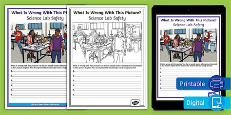 What Is Wrong With This Picture Science Lab Safety Worksheet