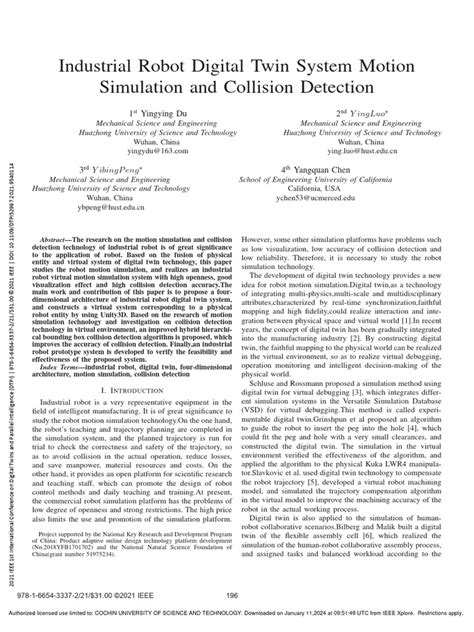 industrial robot digital twin system motion simulation and collision