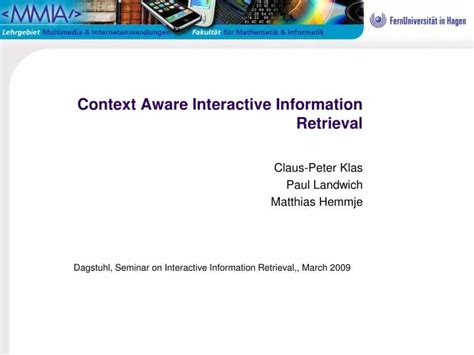 Ppt Context Aware Interactive Information Retrieval Powerpoint