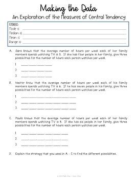 Exploring Mean And Measures Of Central Tendency Making The Data By Math Stop