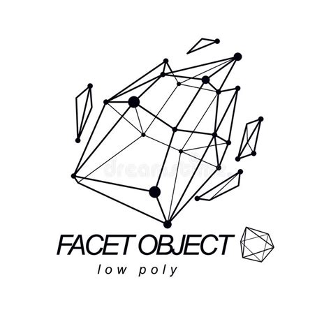 Abstract 3d Polygonal Wireframe Object Vector Geometric Low Poly
