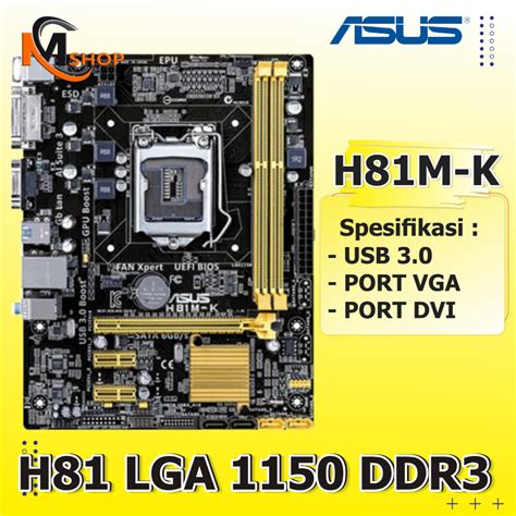 Jual Motherboard Mainboard Mobo Intel H81 Haswell Socket 1150 Ddr3 Asus Shopee Indonesia
