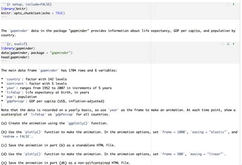 solved the `gapminder` data in the package gapminder