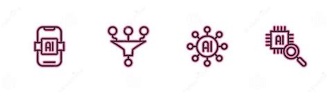 set line artificial intelligence ai neural network funnel filter and