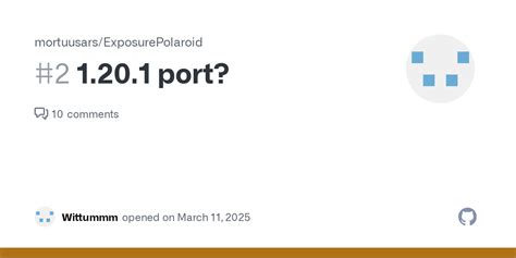 Port Issue Mortuusars ExposurePolaroid GitHub