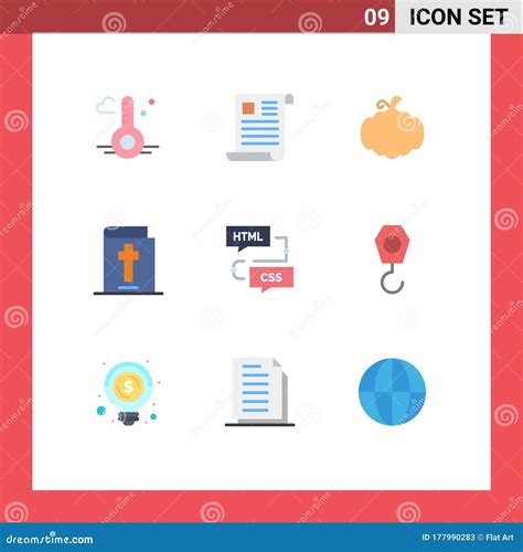 9 Universal Flat Colors Set For Web And Mobile Applications Develop Holiday Paper Halloween