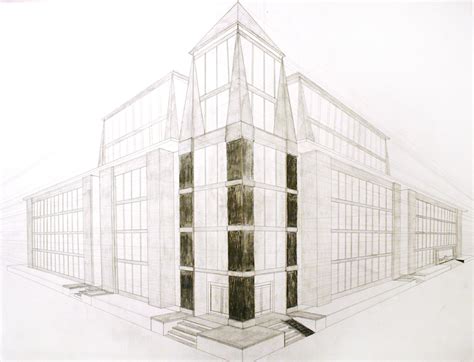 Point Perspective Grid Printable Printable Grid Drawing Building Drawing House Drawing