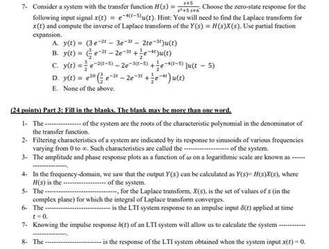 Solved Consider A System With The Transfer Function Chegg